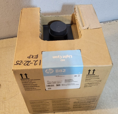 HP 882 Light Cyan 5 Liter Latex Ink Cartridge G0Z14A Genuine Open Box ...