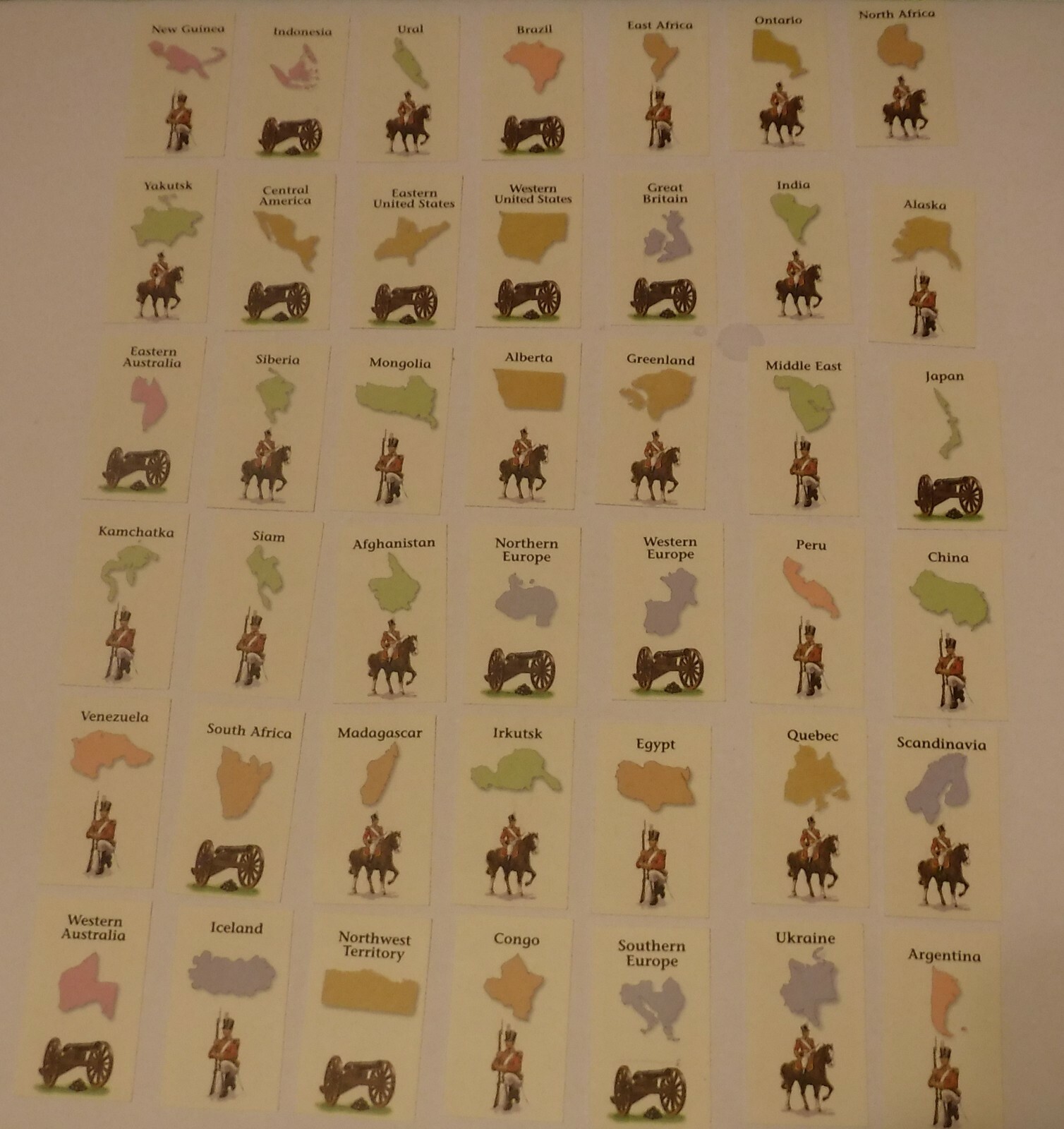 Risk Territory game cards full set of 42 and 12 Mission cards 1998 | eBay