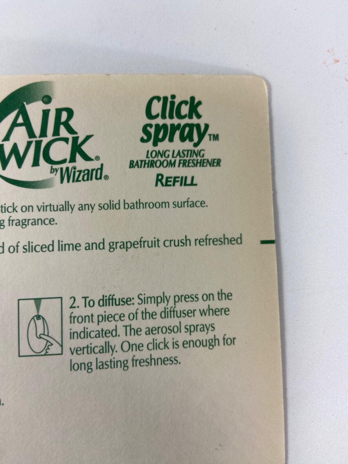 Wizard Air Wick Click Spray Sparkling Citrus .32 oz Refill and used ...