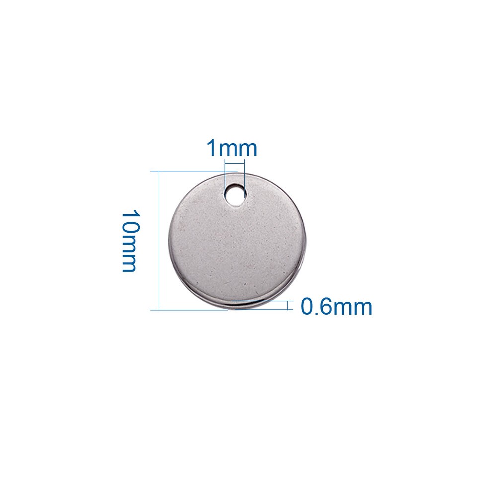 100pcs 304 Stainless Steel Round Metal Tags Stamping Blanks Tag Charms ...