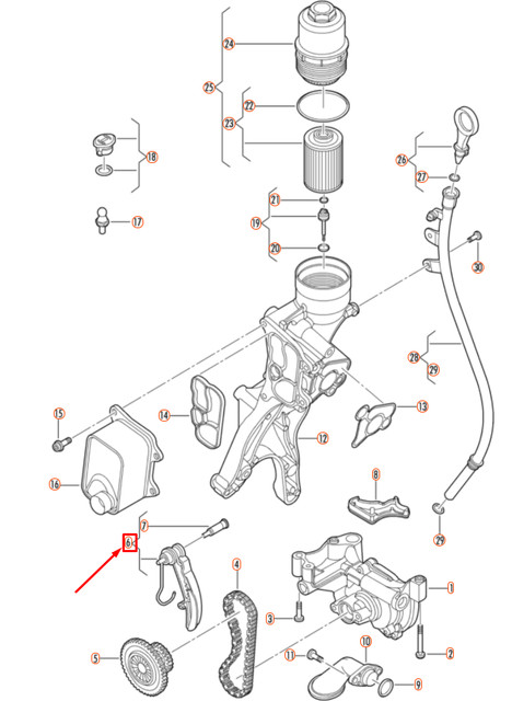 Genuine OEM Engine Timing Chain Tensioner for Volkswagen 06K109507H for ...