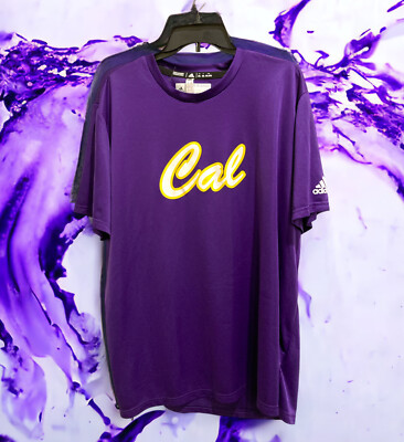 Men's 2XL ADIDAS CAL California Shirt Purple Polyester Short Sleeve ...