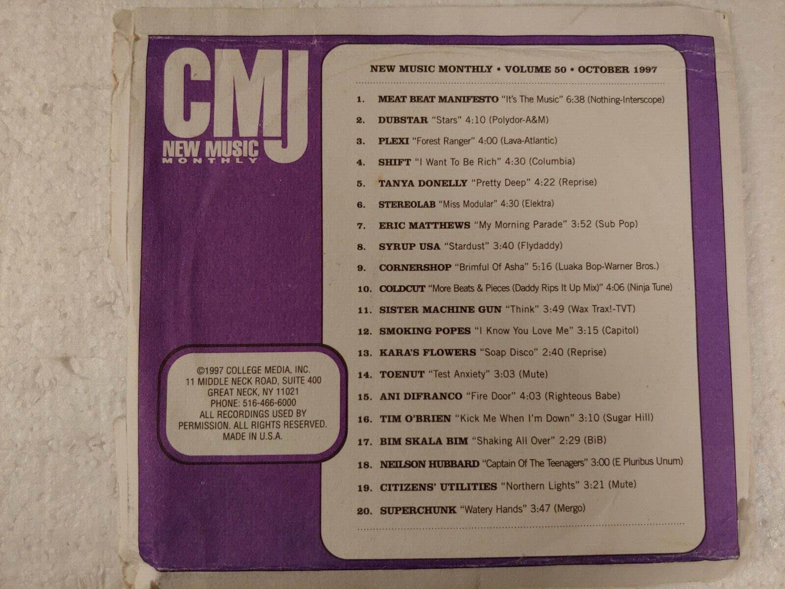 CMJ New Music Monthly Volume 48 August 1997 22 Tracks | eBay