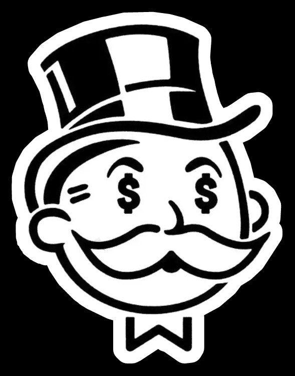 Mr. Monopoly Man 3.5.inch STICKER Game Moneybag bag Vinyl Decal indoor ...