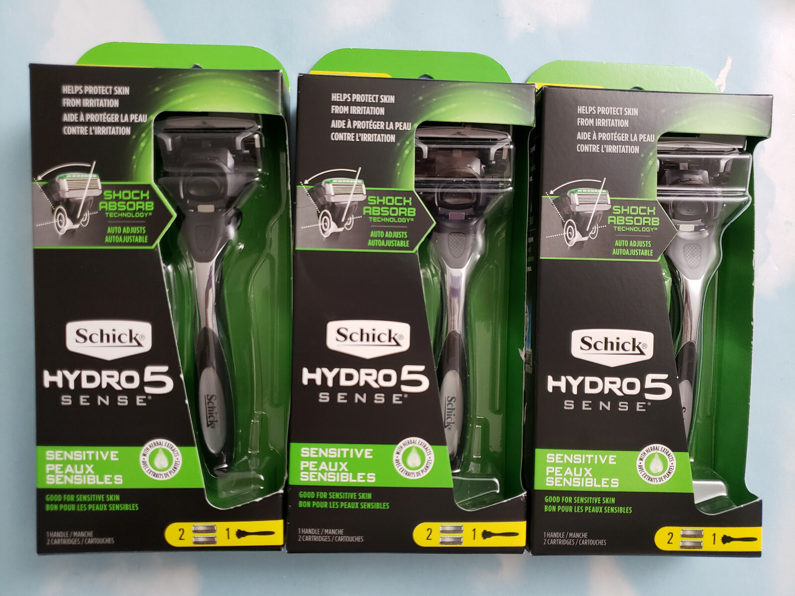 LOT(3) SCHICK HYDRO 5 SENSE SENSITIVE FOR MEN RAZOR | eBay