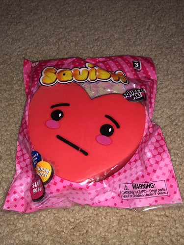 3" SQUISH HEART Squishy Stress Squeeze Toy Emoji Slow Rise Super Soft ...