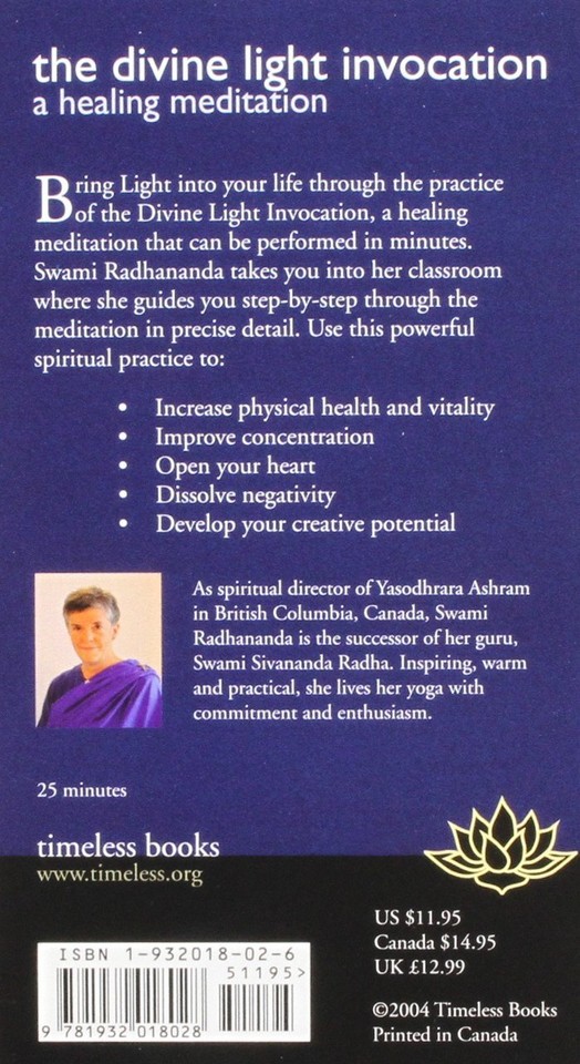 Swami Radhananda DIVINE LIGHT INVOCATION VIDEO (UK IMPORT) Book NEW ...