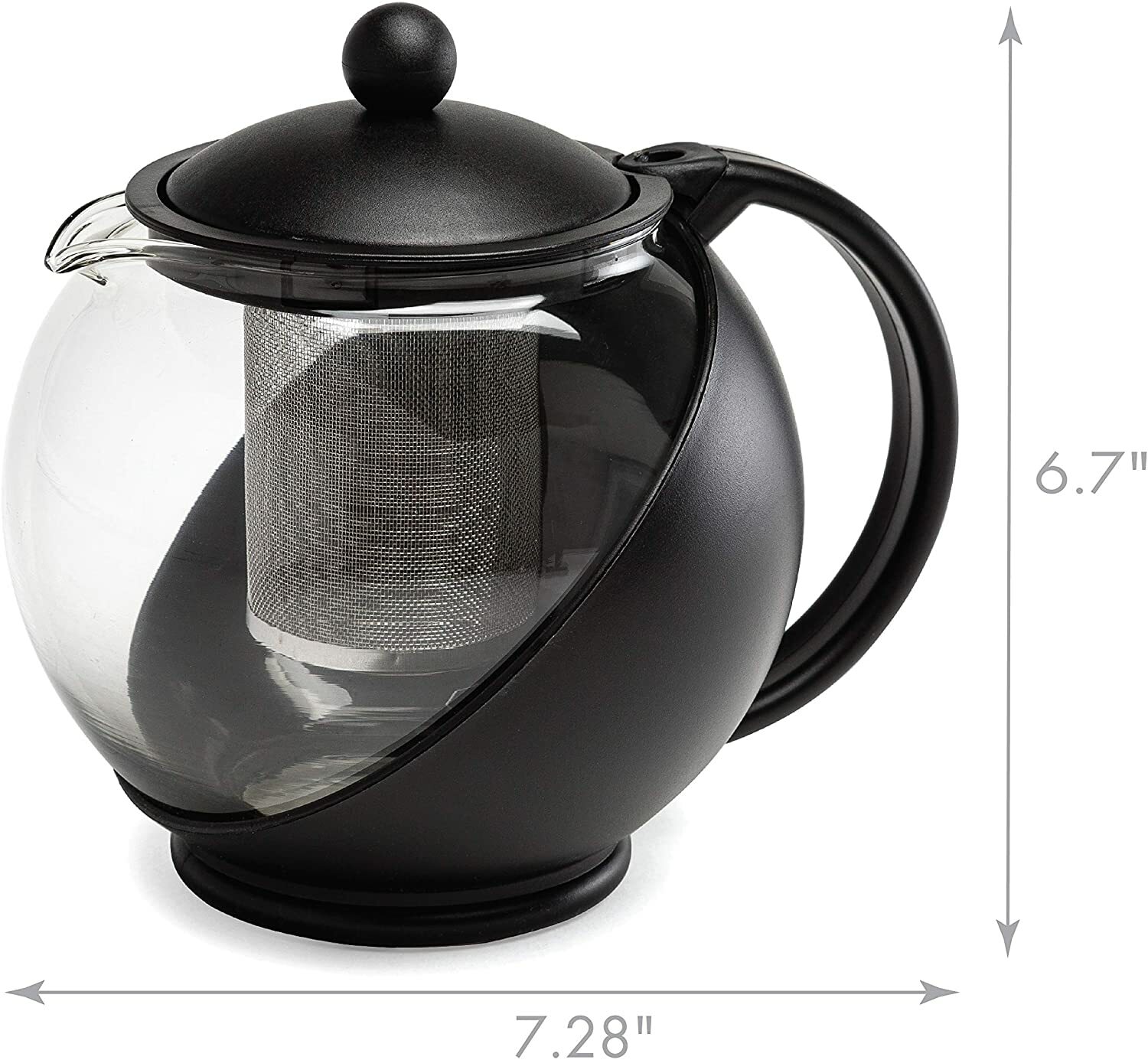 Primula Half Moon Teapot with Removable Infuser, Borosilicate Glass Tea ...