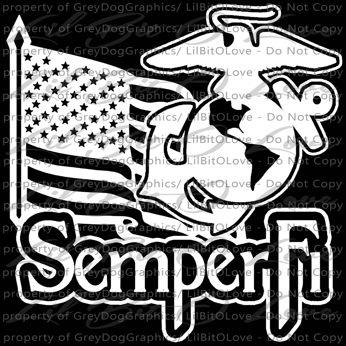 Usmc Semper Fi Logo Black And White