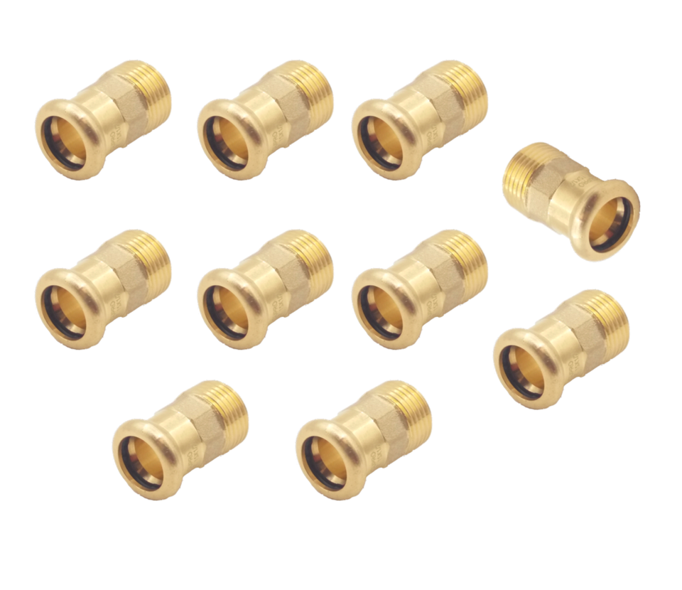 Pack of 10x PRESS FIT 15mm x 1/2" MI Male Iron Coupler M-Profile WRAS ...