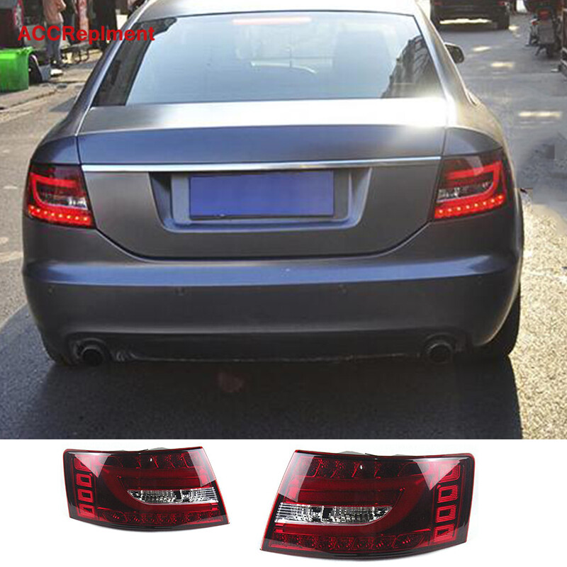 2Pcs For Audi A6 Tail Lights Assembly 2005-2008 Red Color All LED Rear ...
