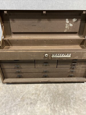 Vtg WATERLOO INDUSTRIAL Machinist Tool Chest 8 Drawer Toolbox Tool Box ...