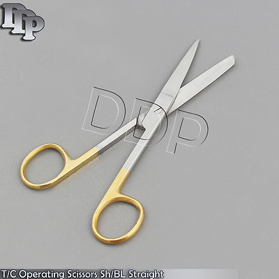 T/C PREMIUM OPERATING SCISSORS SHARP BLUNT 5.5" STRAIGHT TUNGSTEN ...