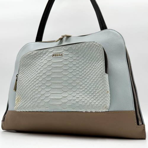 FURLA Genuine Python Embossed One Shoulder Bag, A4 Size, Sold Out 4190 Authentic | eBay