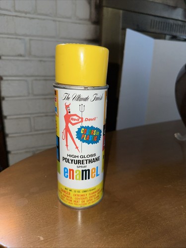 Vintage Red Devil Spray Paint Can Yellow, Great Graphics Very Good ...