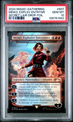 2024 MTG SECRET LAIR DROP FOIL #807 MEIKO, EXPLOSIVE ENTERTAINER PSA 10 ...
