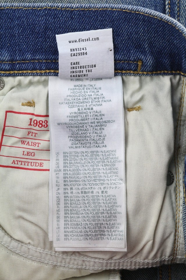 DIESEL 1983 09D82 Men Jeans W29/L30 Blue Faded Skinny High Rise Zip ...