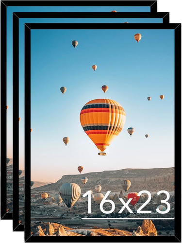 16X23 Picture Frame Set of 3 Black for Photo and Poster, Horizontal and ...