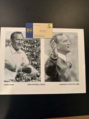 Notre Dame Football Coach Faust Business Card & 8x10 From 1981 | eBay