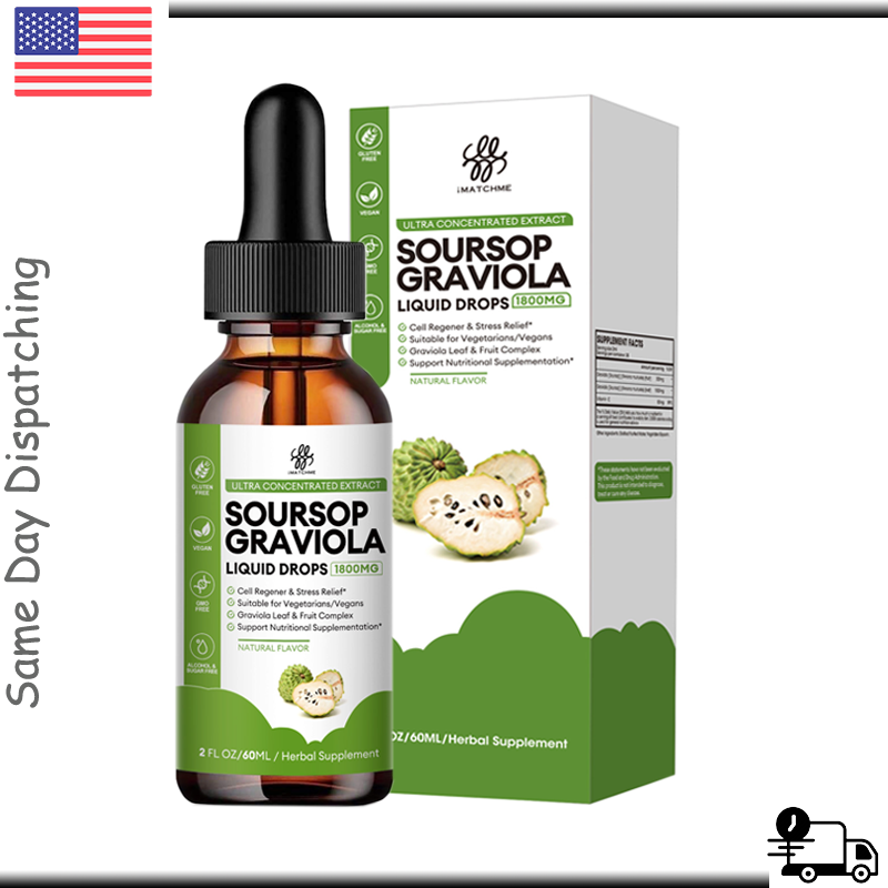 Soursop Graviola Extract Liquid Drops 1800mg Support Regeneration ...