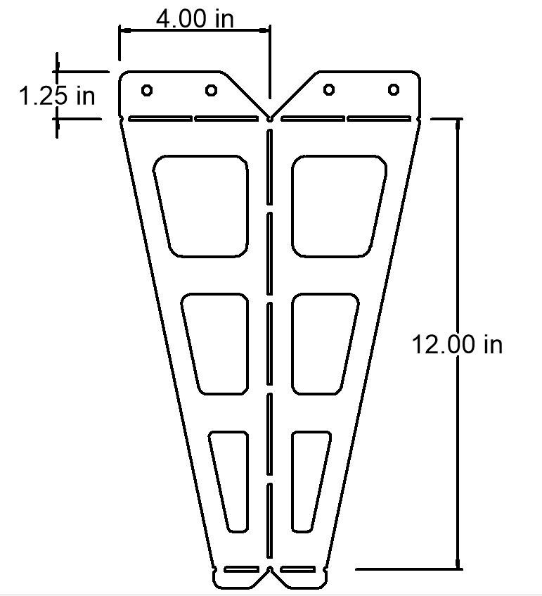 Aircraft inspired steel table leg. 12 inches. 14 ga. steel. SET OF 4 | eBay