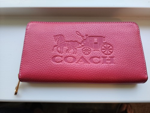 Coach C3548 Long Zip Around Horse & Carriage Wallet Bright Violet | eBay