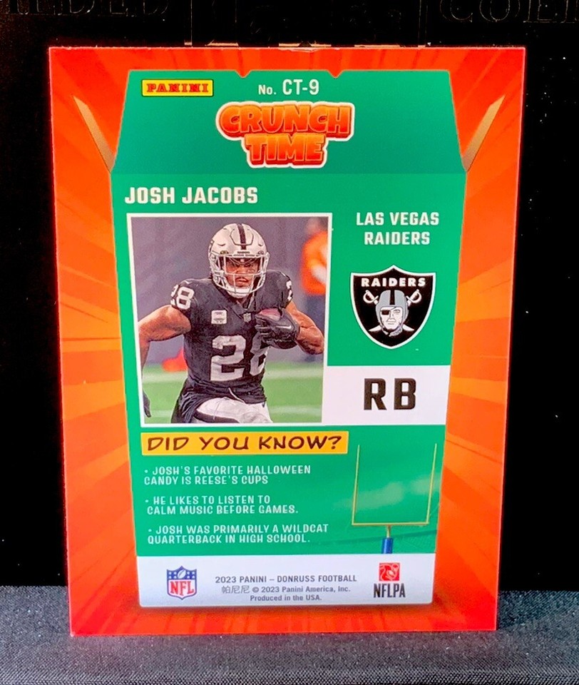 2023 Donruss Josh Jacobs Crunch Time SSP Case Hit #CT-9 Raiders | eBay