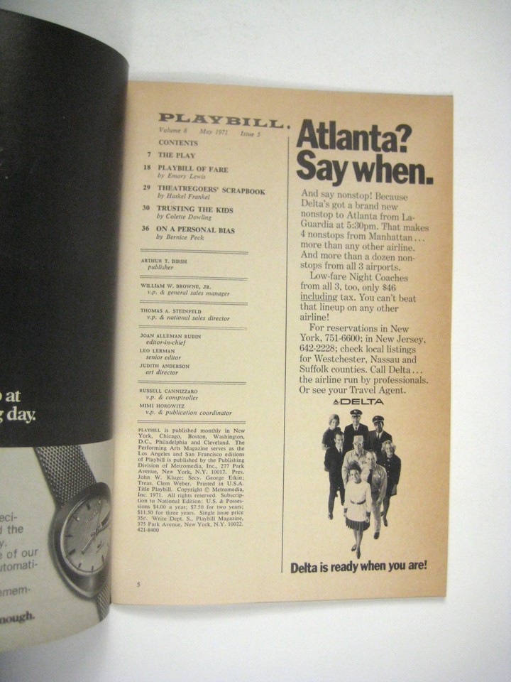 Scratch Playbill 1971 Opening Night St James Theatre Patrick Magee Roy ...