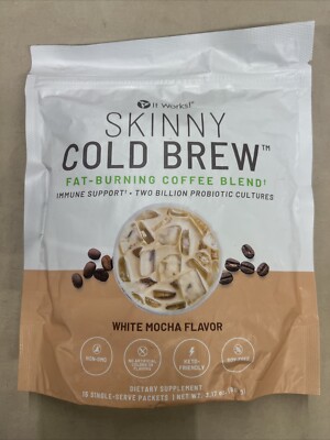 IT WORKS! SKINNY COLD BREW (15 Packets) KETO FRIENDLY WHITE MOCHA ...