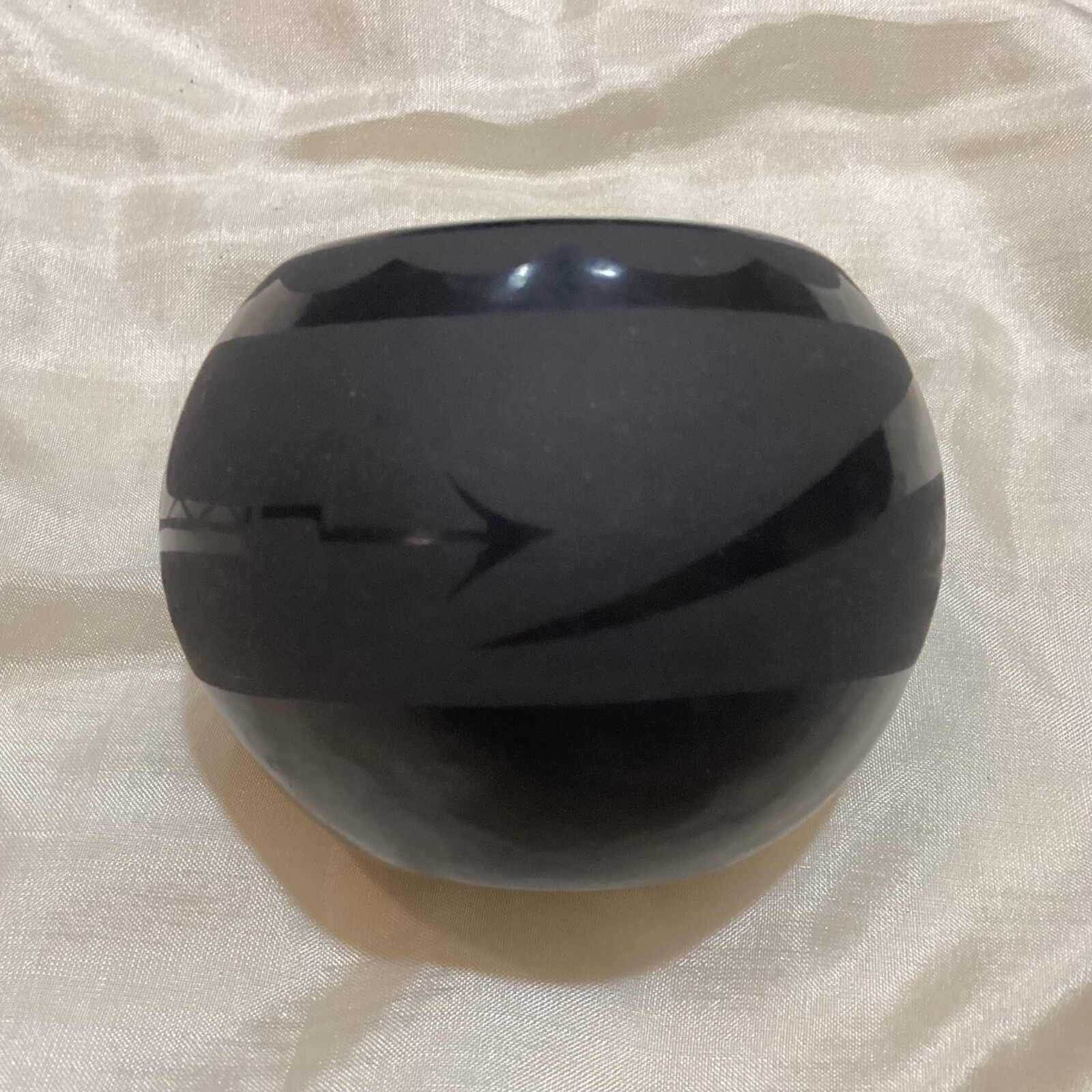 Vintage Santa Clara Native American Black Pottery Miniature Vase Merton ...