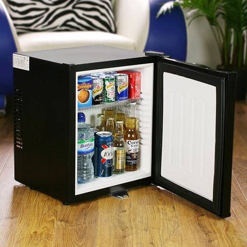 ChillQuiet Silent Mini Fridge 23L Black with Lockable Door for Hotels ...