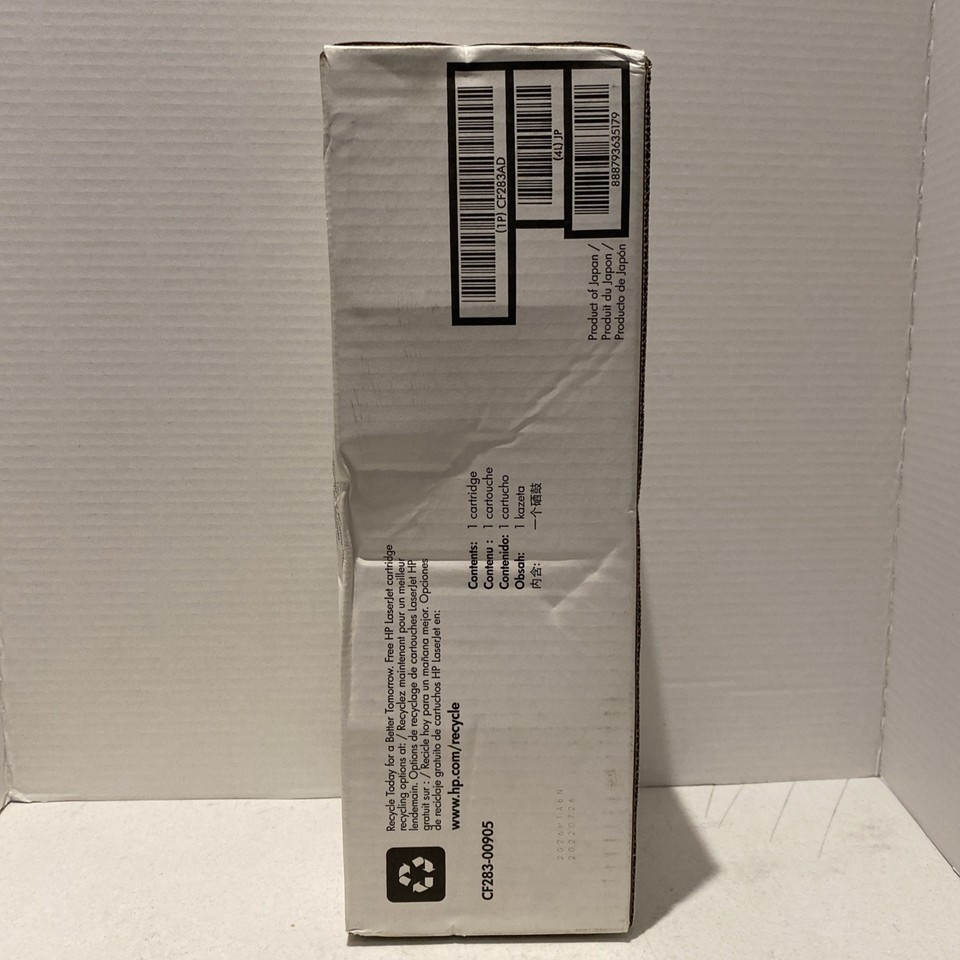 Genuine OEM HP 83A CF283AD Black Toner Cartridge - LJ MFP M125, M225 ...