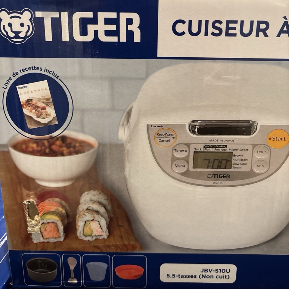 Tiger JBV-S10U 5.5 Cup Microcomputer Rice Cooker - White 785830036763| eBay