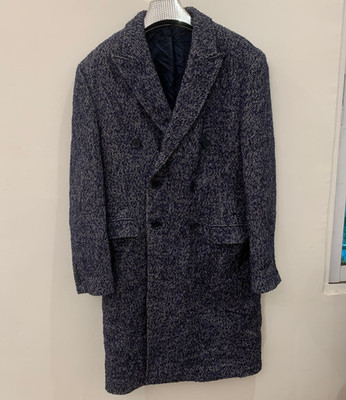 Classic vintage style wool blended herringbone blue gangster db ...