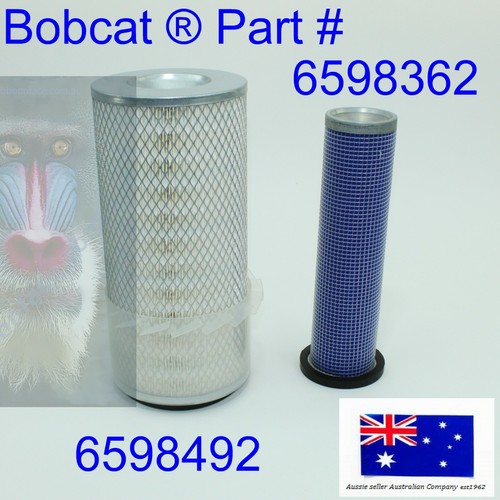 fits Bobcat Inner Outer Air Filter Cleaner Kit 6598492 6598362 7753 843 ...