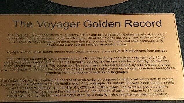 NASA VOYAGER GOLDEN Record + Pioneer plaque METAL with explanation ...