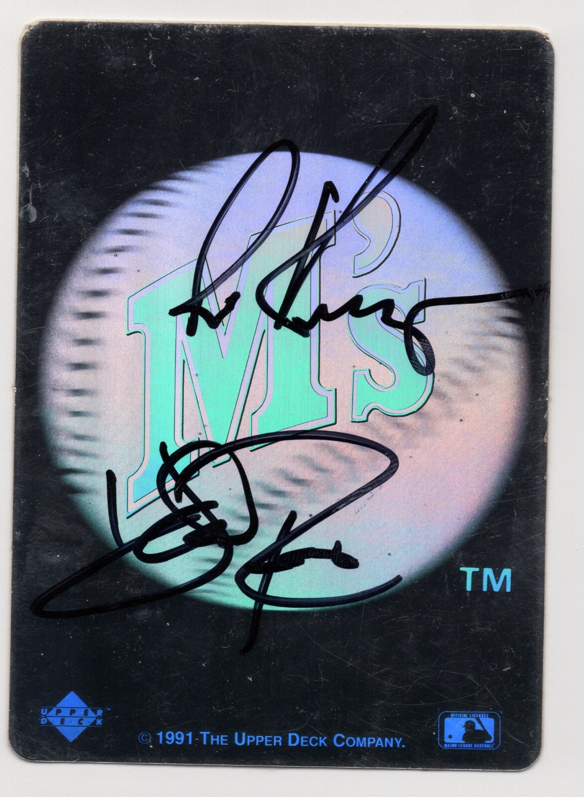 Bill Krueger / Harold Reynolds Autograph On A 1991 UD Logo Sticker ...