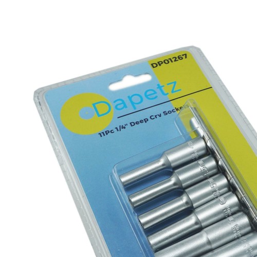 1/4" INCH Drive Deep Socket Set Long Reach Sockets 4mm-13mm 11Pc 6PT ...