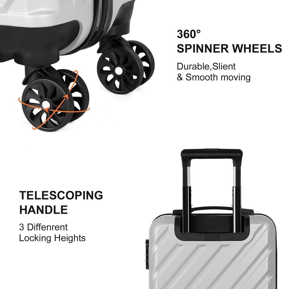 20 Inch Hard Side Suitcase Carry-On Spinner Luggage with TSA Lock ...