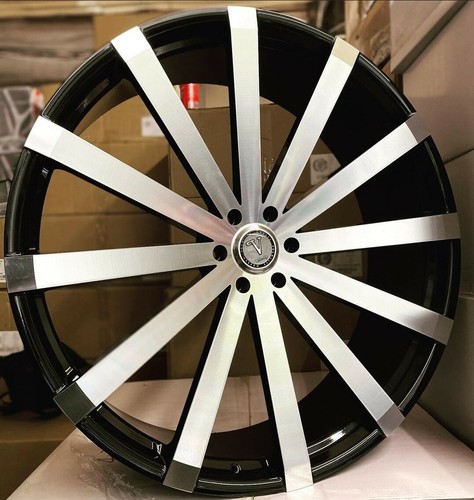 26" Inch Black Machined Velocity VW12 6x139.7 6x5.5 +25 Rims Wheels ...