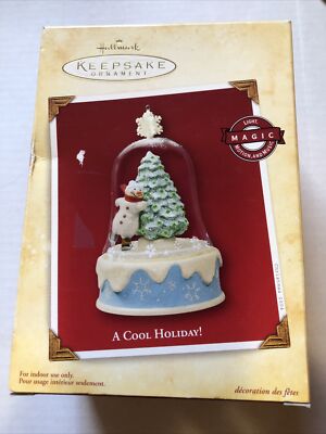 HALLMARK Keepsake 2004 A Cool Holiday Skating Snowmen Figurine MOTION ...