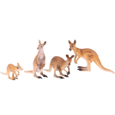 Wildlife Animal Figure Toy Kangaroo Model Plastic Animal Kids Learning ...