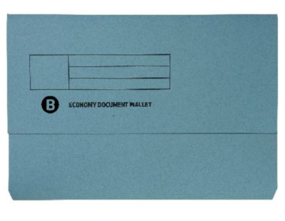 50 X BLUE A4 FOOLSCAP ENVELOPE FILING DOCUMENT WALLET FOLDERS +FREE 24H ...