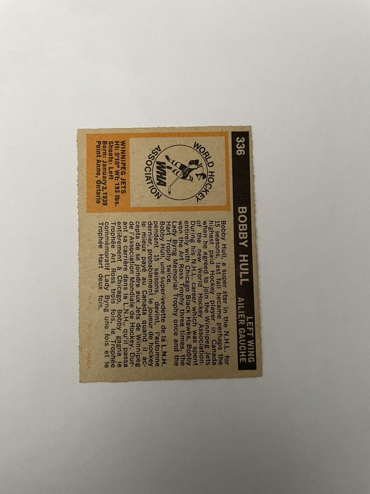1972-73 OPC O PEE CHEE NHL WHA Bobby Hull 336 | eBay