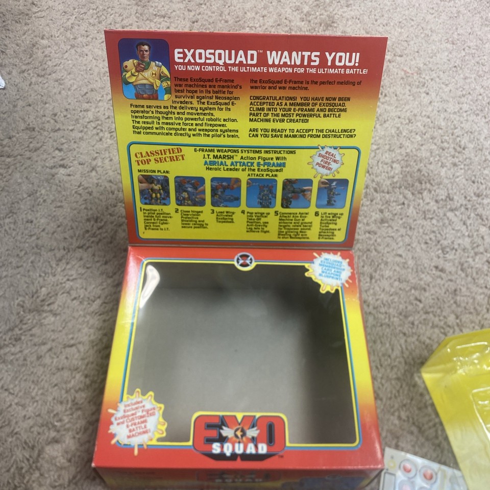 Vintage EXO SQUAD JT MARSH WITH AERIAL ATTACK E-FRAME 1993 PLAYMATES ...
