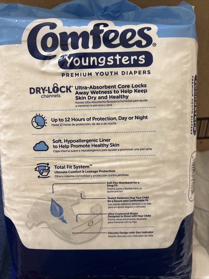 Comfees Youngsters Youth, Contoured Diapers Size 8- 20ct 8packs - 160 ...