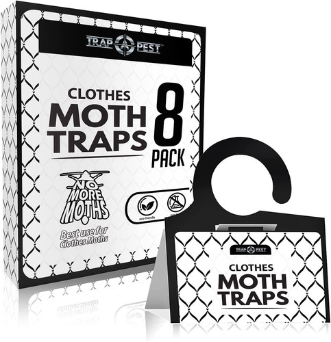 TRAP A PEST Clothing Moth Traps - 8 Pack - Non Toxic 8 Pack, White ...