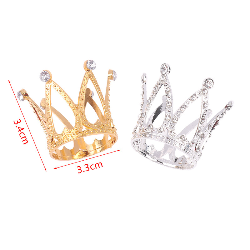 5pcs Small Rhinestone Tiara Crown Gold Silver Mini Crown Cake Topper ...