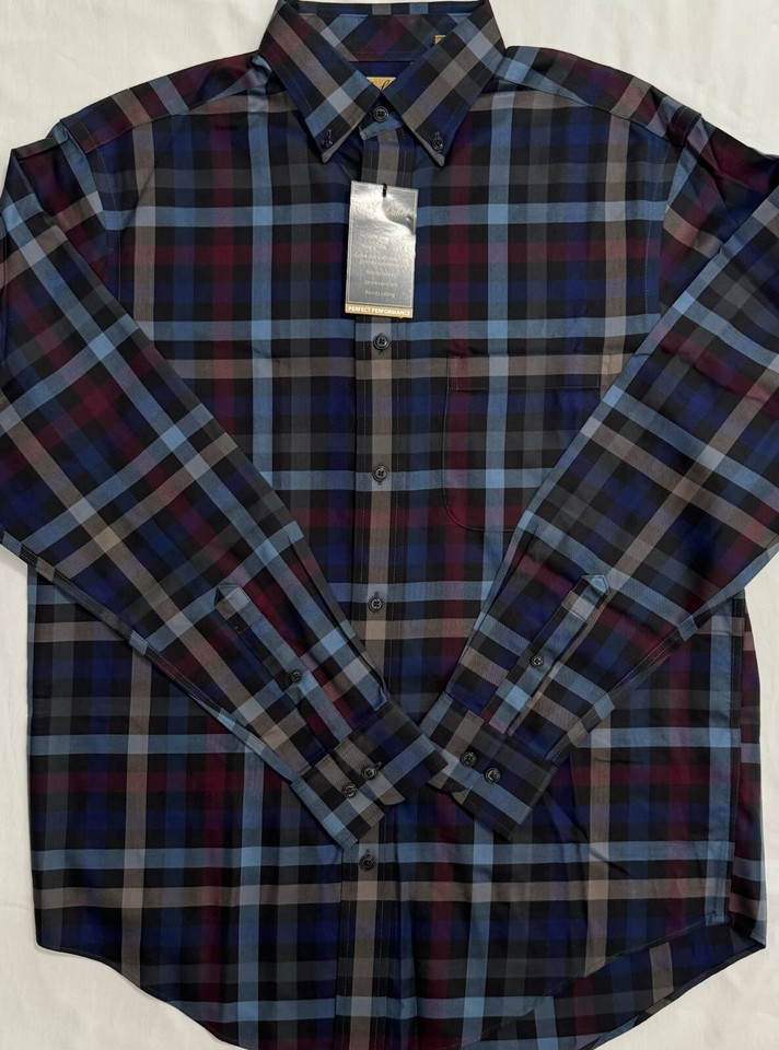 New Gold Label Men's Long Sleeve Shirt Black Plaids Size S $21.00 | eBay