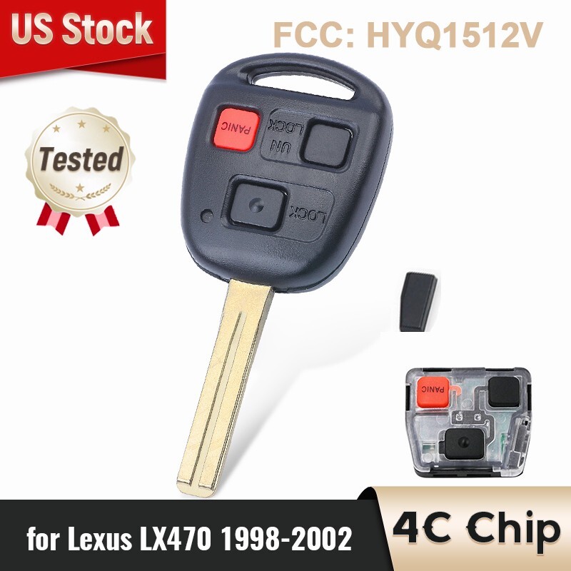 for Lexus LX470 1998 2002 Keyless Remote Head Key Fob HYQ1512V Blade ...
